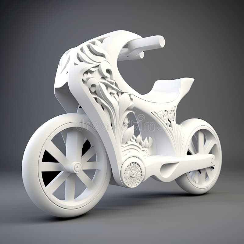 Design Parametric White Child Bike for the Future. Generative AI Stock ...