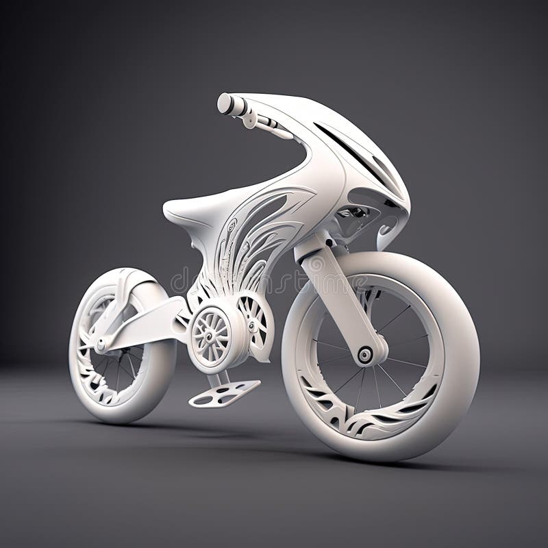 Design Parametric White Child Bike for the Future. Generative AI Stock ...