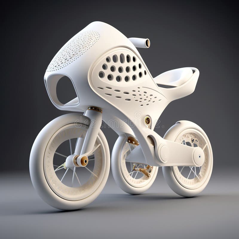 Design Parametric White Child Bike for the Future. Generative AI Stock ...