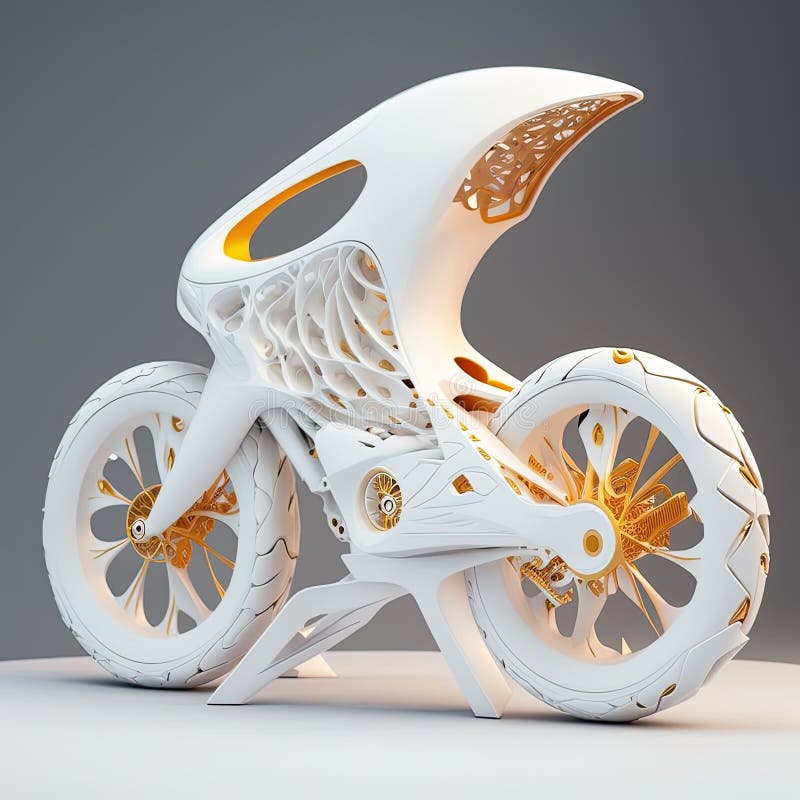 Design Parametric White Child Bike for the Future. Generative AI Stock ...