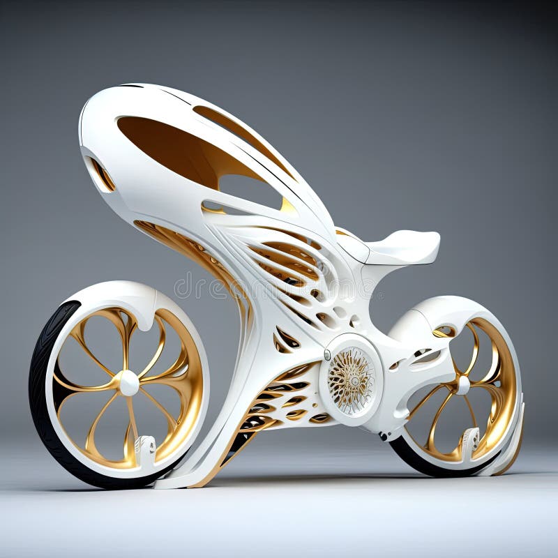 Design Parametric White Child Bike for the Future. Generative AI Stock ...