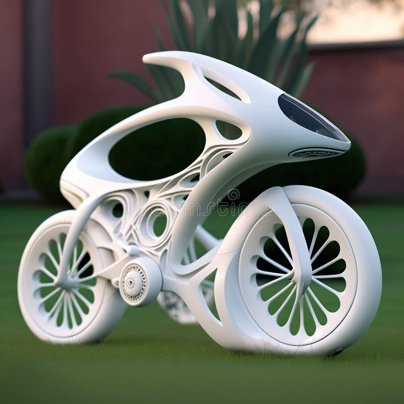 Design Parametric White Child Bike for the Future. Generative AI Stock ...