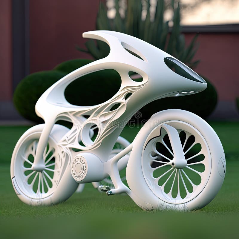 Design Parametric White Child Bike for the Future. Generative AI Stock ...