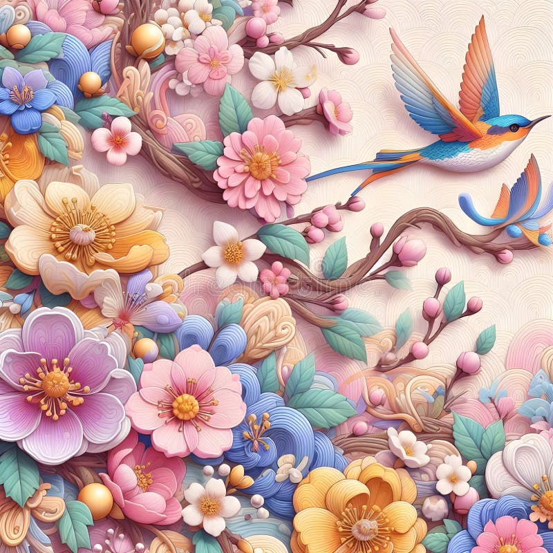 Design a Pattern Inspired by the Blossoming of Spring Flowers. Stock ...