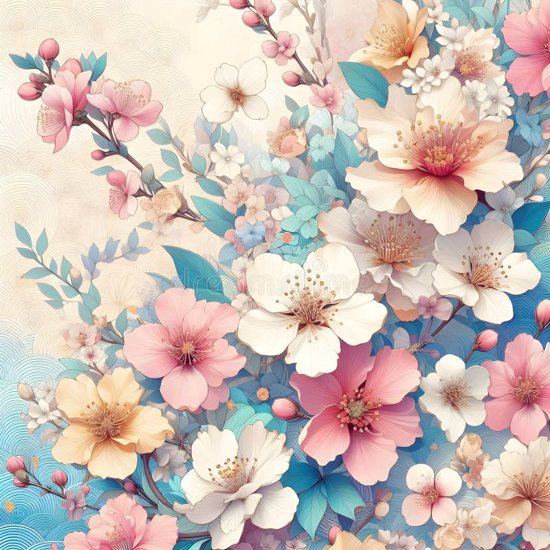 Design a Pattern Inspired by the Blossoming of Spring Flowers. Stock ...