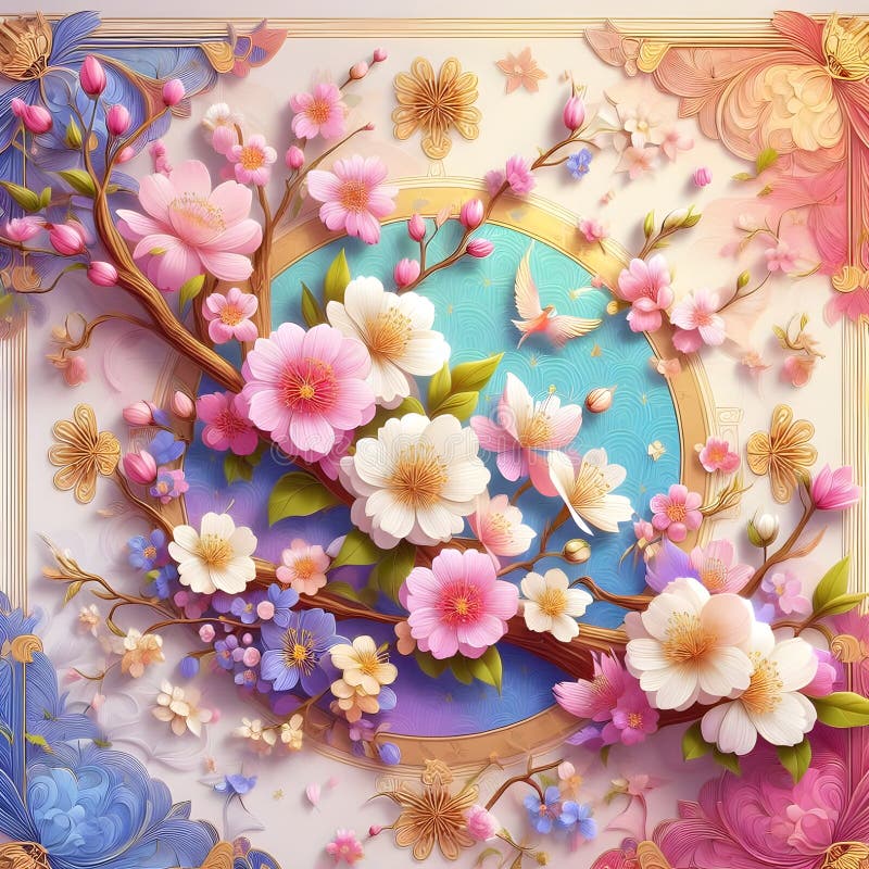 Design a Pattern Inspired by the Blossoming of Spring Flowers. Stock ...