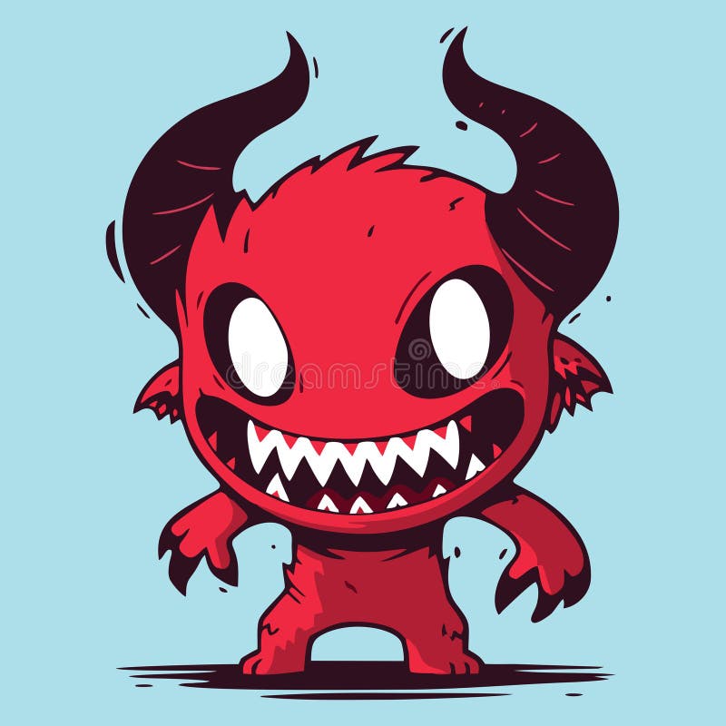 Cute Devil Monster Character for Your Creative Design Stock Vector ...
