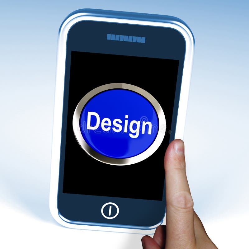 Design on Phone Shows Creative Artistic Designing Stock Illustration ...