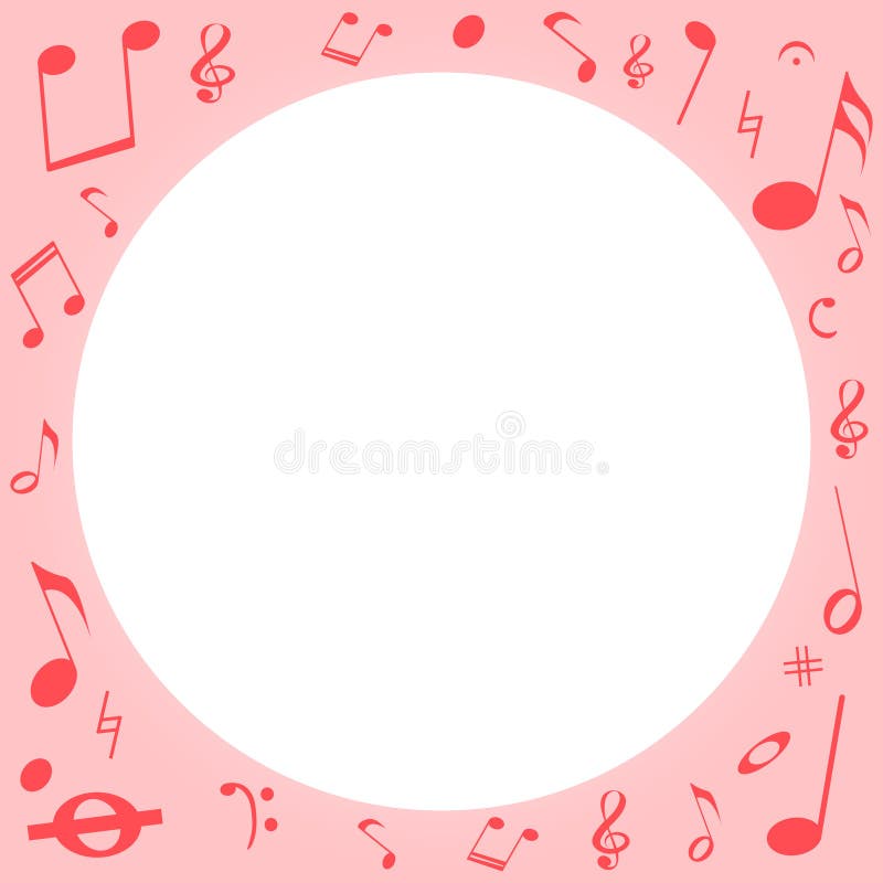 Design of Pink Background with Music Notes Stock Vector - Illustration ...