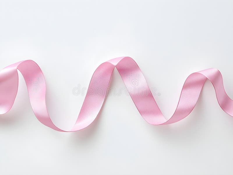 A Design of a Pink Ribbon, a Decorative Element, on White Background ...