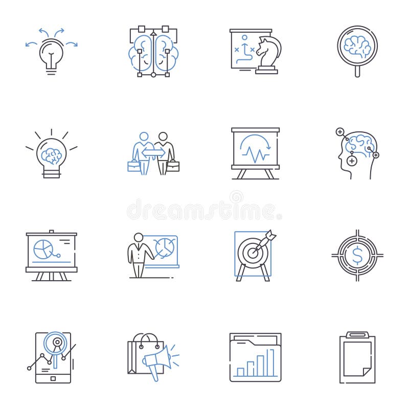 Design Plan Line Icons Collection. Blueprint, Conceptualize ...