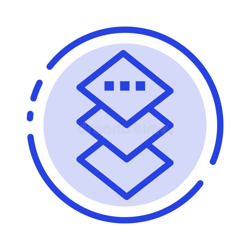 Design, Plane, Square Blue Dotted Line Line Icon Stock Vector ...