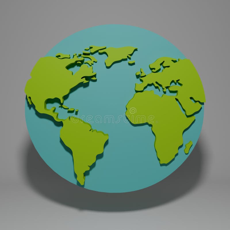 Design of the Planet Earth Geography and World in 3d Stock Illustration ...