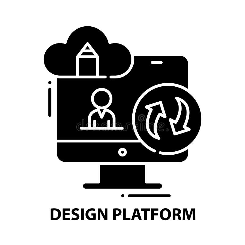 Design Platform Icon, Black Vector Sign with Editable Strokes, Concept ...