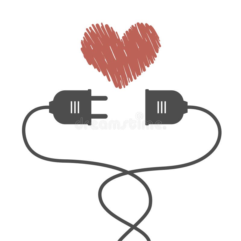 Design of Plug in Love Draw Stock Vector - Illustration of disconnect ...