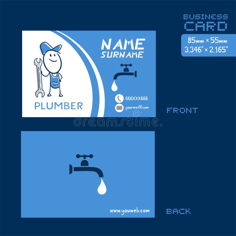 Design of Plumber Visit Card Stock Vector - Illustration of house ...
