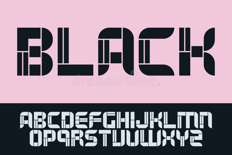 Design Black Typeface Alphabet Typography Font Letter Text. Set of ...