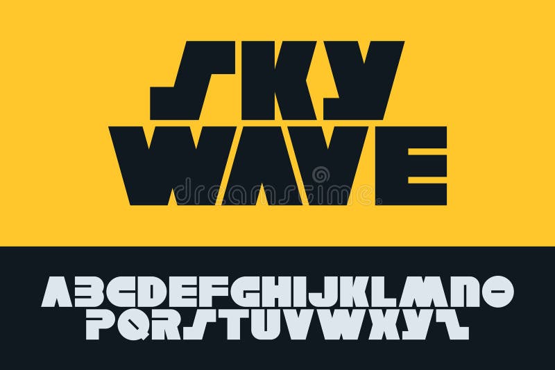 Design Sky Wave Typeface Alphabet Typography Font Letter Text. Set of ...