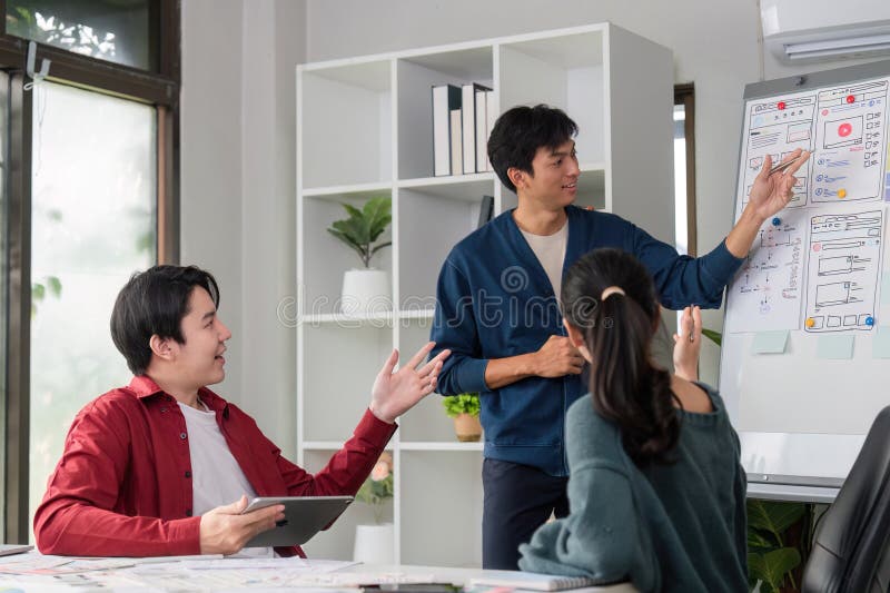 Design Presentation and Team Dynamics. a Project Leader Explaining ...