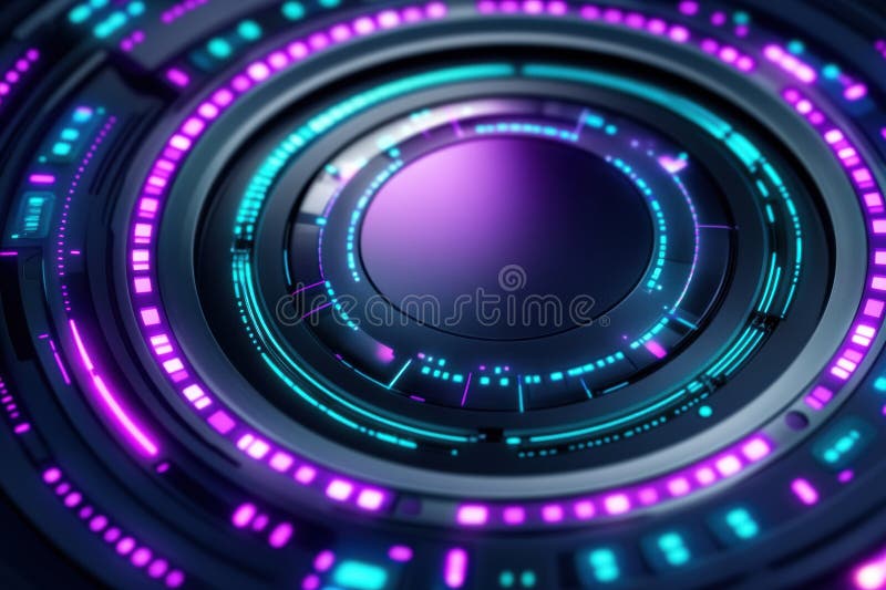 Futuristic Interface Featuring Glowing Holographic Elements in Vibrant ...