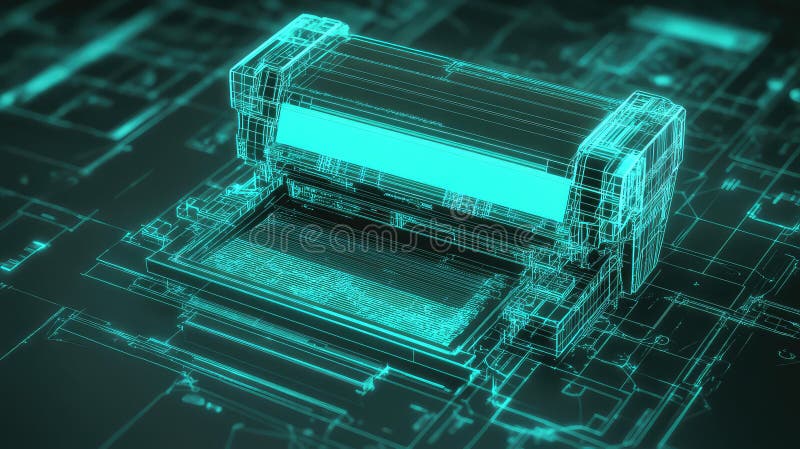 Design Printer Schematic in Dissolving Style Stock Illustration ...