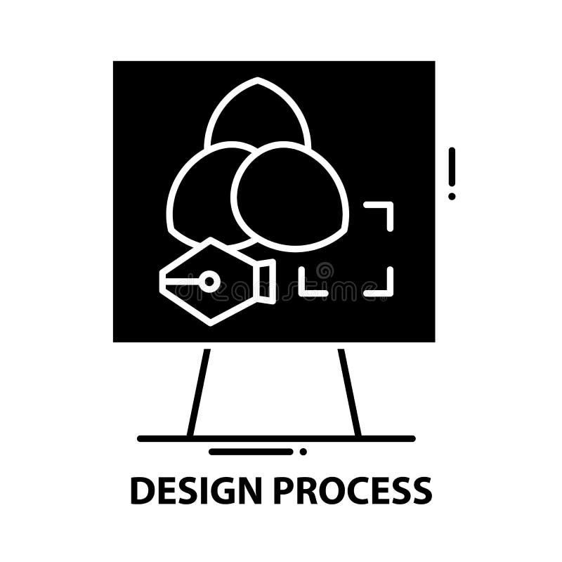 Design Process Icon, Black Vector Sign with Editable Strokes, Concept ...