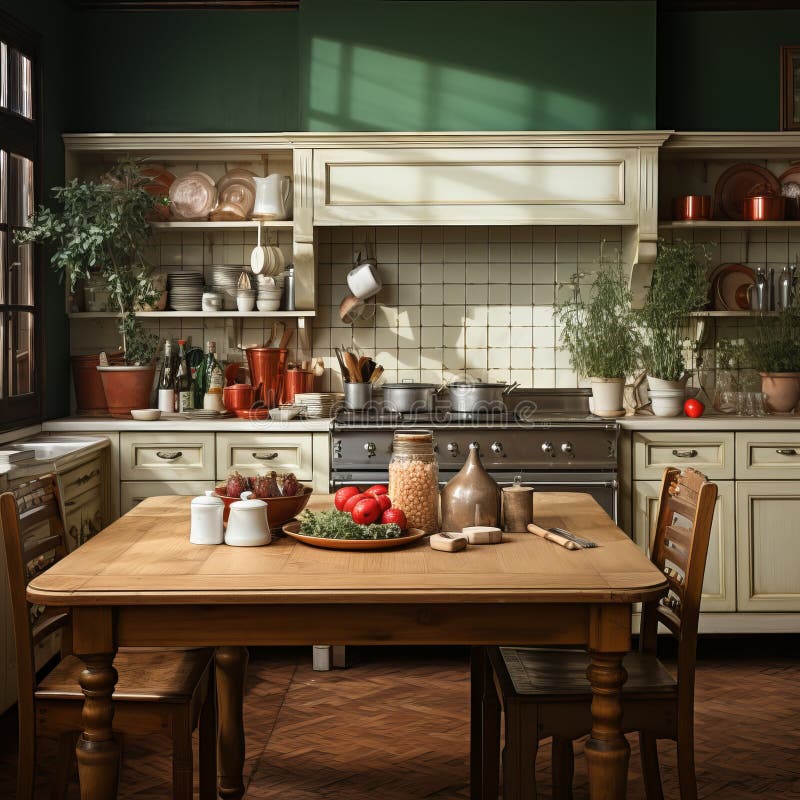 Design of a Professional Kitchen for a Restaurant or Cafe. Metal Table ...