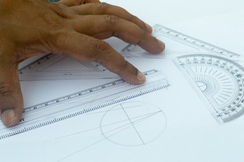 Design Professional Using Drawing Tools Close Up Stock Image - Image of ...