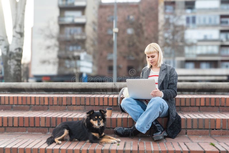 Design Professional. Young Freelance Business Woman, Computer Software ...