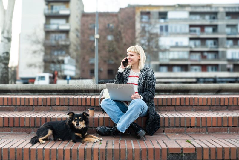 Design Professional. Young Freelance Business Woman, Computer Software ...