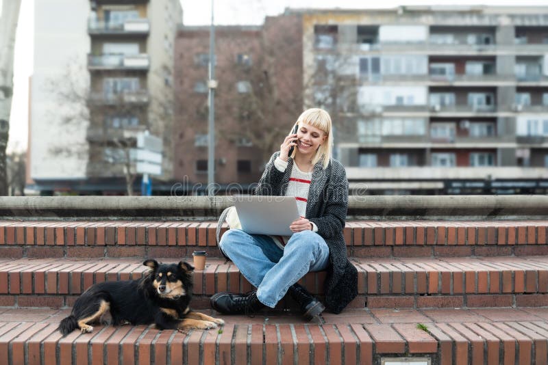 Design Professional. Young Freelance Business Woman, Computer Software ...