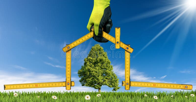 Design or Project Concept of an Ecological House - Folding Ruler Stock ...