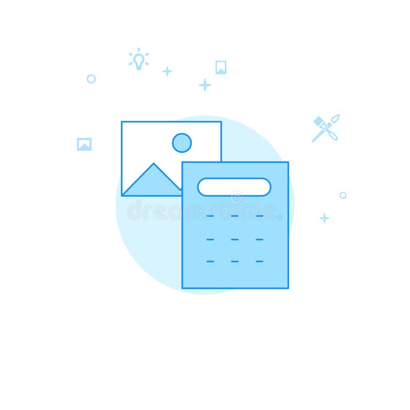 Design Project Estimate Flat Vector Illustration, Icon. Light Blue ...