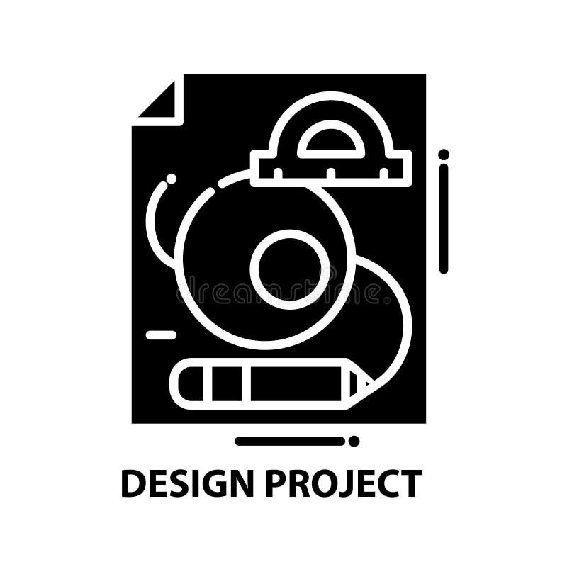 Design Project Icon, Black Vector Sign with Editable Strokes, Concept ...