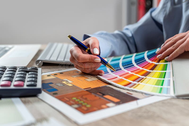 Design Project of a New House with Choose Perfect Color Stock Photo ...