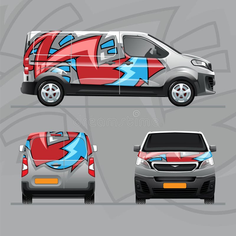 Design Proposal for a Van Wrap from All Sides. Stock Vector ...