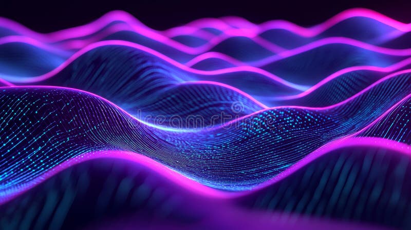 Design with a Purple and Blue Gradient Transition of Smooth Waves on a ...