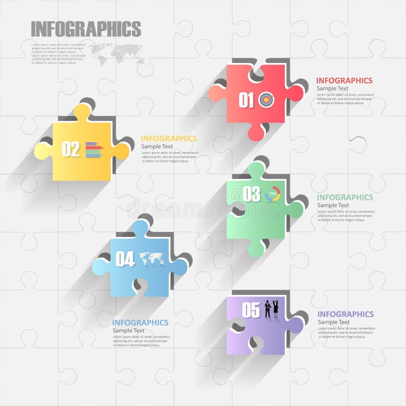 Design Puzzle Infographic Template. Can Be Used for Workflow Layout ...