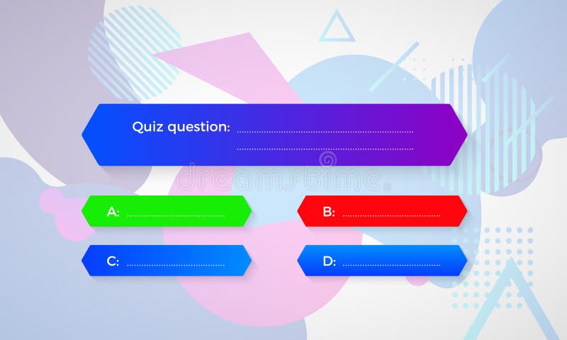 Design of Quiz in Blue Color. Question and Four Answer Option. Correct ...