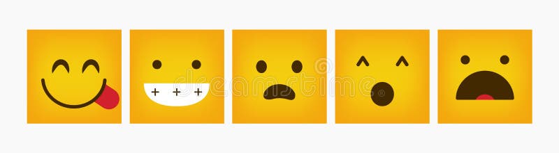 Design Reaction Emoticon Square Set - Vector Stock Vector ...