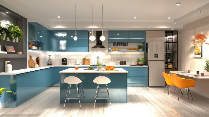 Design Realistic 3d Style Rotating Kitchen Layout Stock Illustration - Illustration of virtual ...