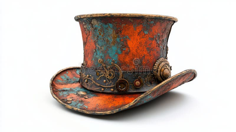 Design a Realistic Mad Hatter Hat with an Eerie Touch, Isolated on a ...
