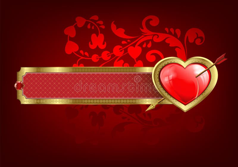 Design with a Rectangular Frame and Heart Stock Vector - Illustration ...