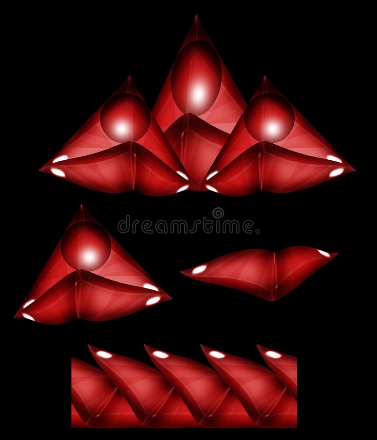 Design - Red Angular Elements and Border Stock Illustration ...