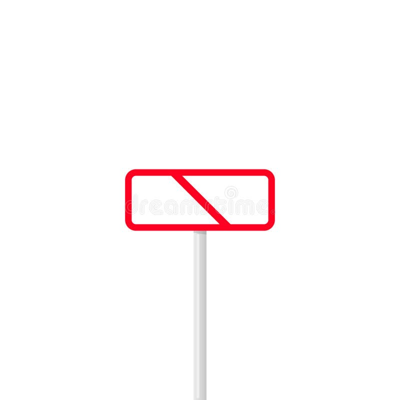 Red Rectangular Stop Sign on White Stock Illustration - Illustration of ...