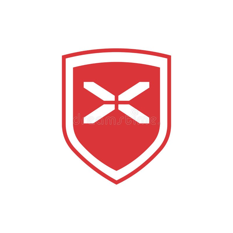Design Red Shield with White Cross Vector Illustration Isolated on ...