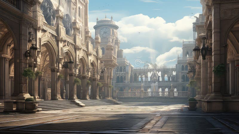 Design Render Architecture Background Stock Illustration - Illustration ...