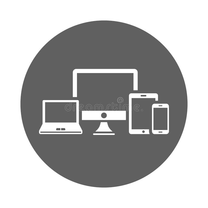 Design, Responsive, Mobile, Desktop Icon. Gray Vector Design Stock ...