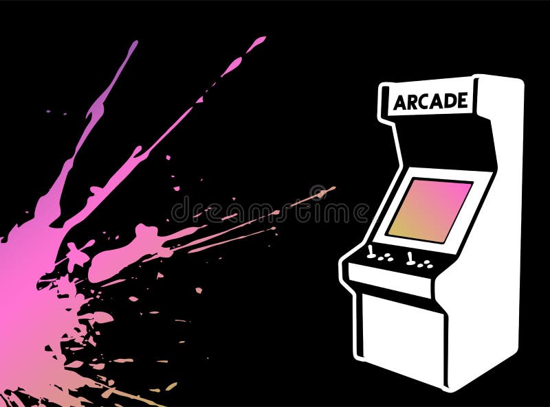 Pink arcade machine stock vector. Illustration of retro - 24667704