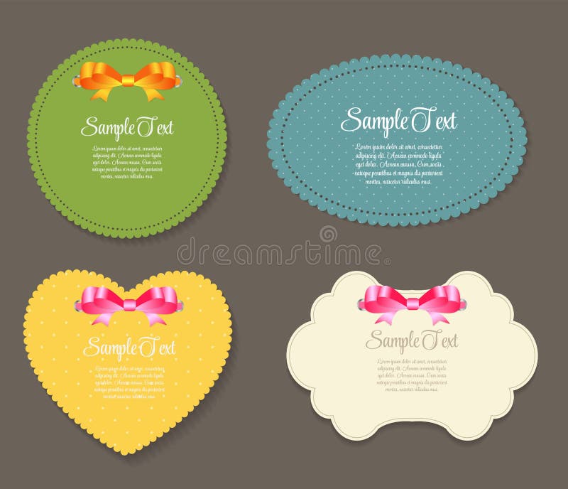 Design Retro Label, Frame, with Bow Vector Stock Vector - Illustration ...